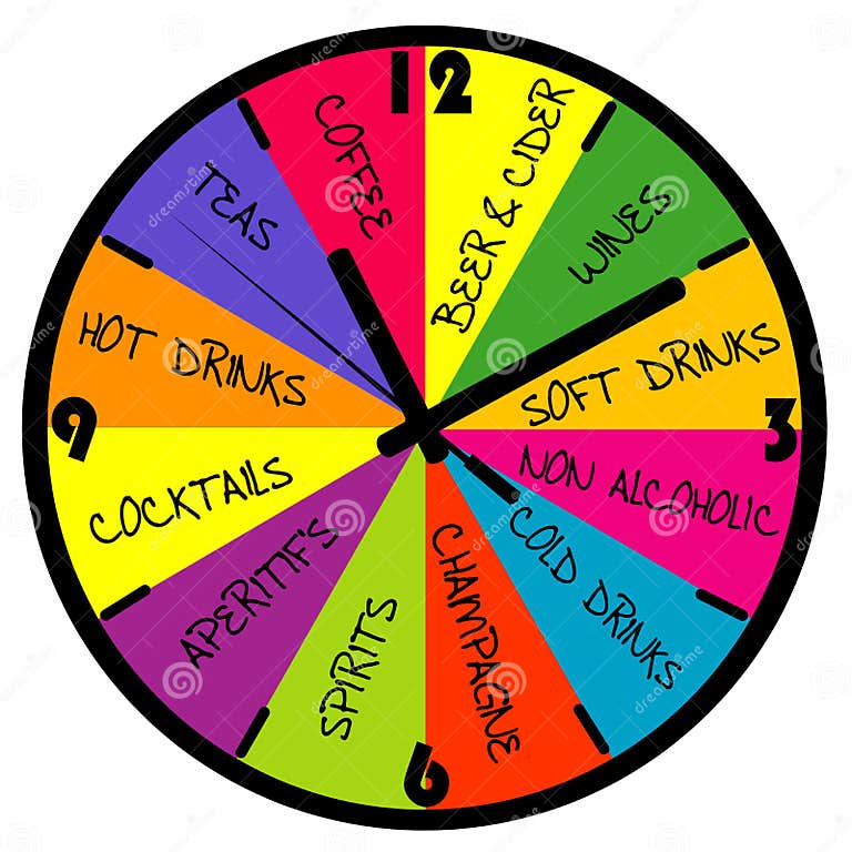 Clock with bar menu stock vector. Illustration of contemporary - 35931418