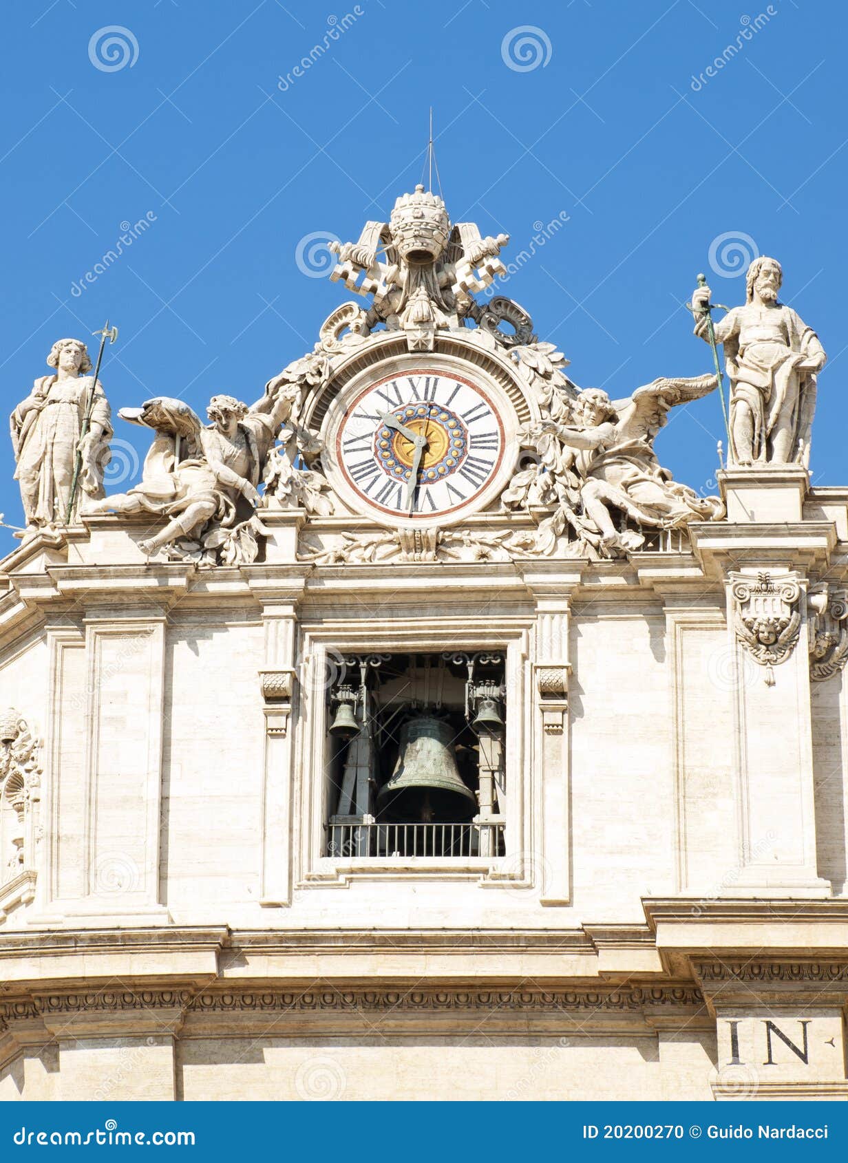 Clock and bell stock photo. Image of church, italy, religion - 20200270