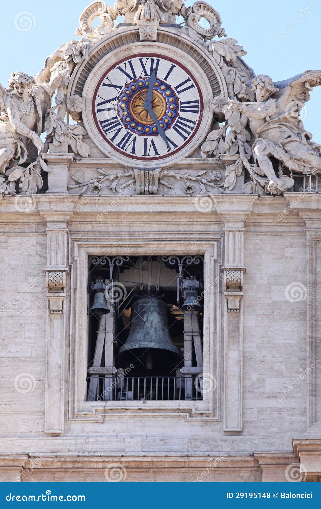 Clock and bell stock photo. Image of saint, tower, bell - 29195148