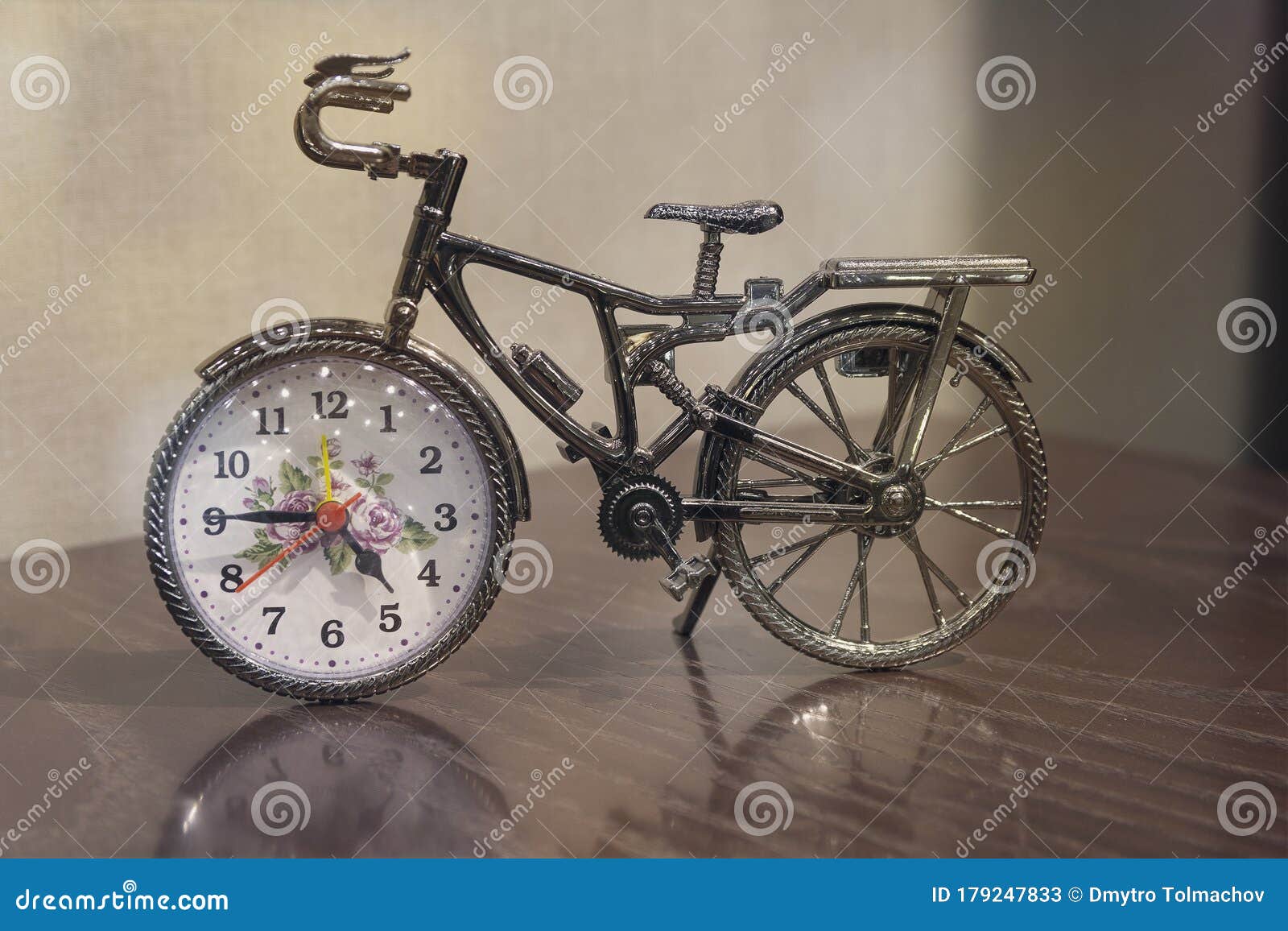 Clock and Bicycle of the Table Stock Image - Image of lifestyle, chairs ...
