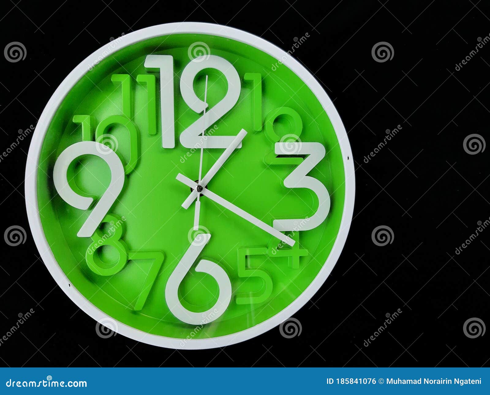 Clock On Black Background. The Time Is 01:20 Am Or Pm. One O& X27;clock ...