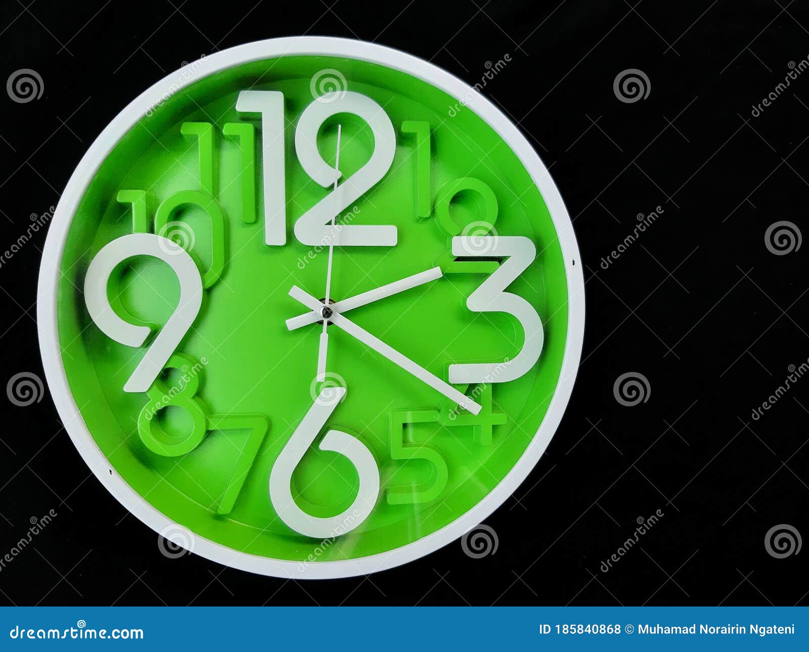 Clock on Black Background. the Time is 2:20 am or Pm. Two O& X27;clock ...