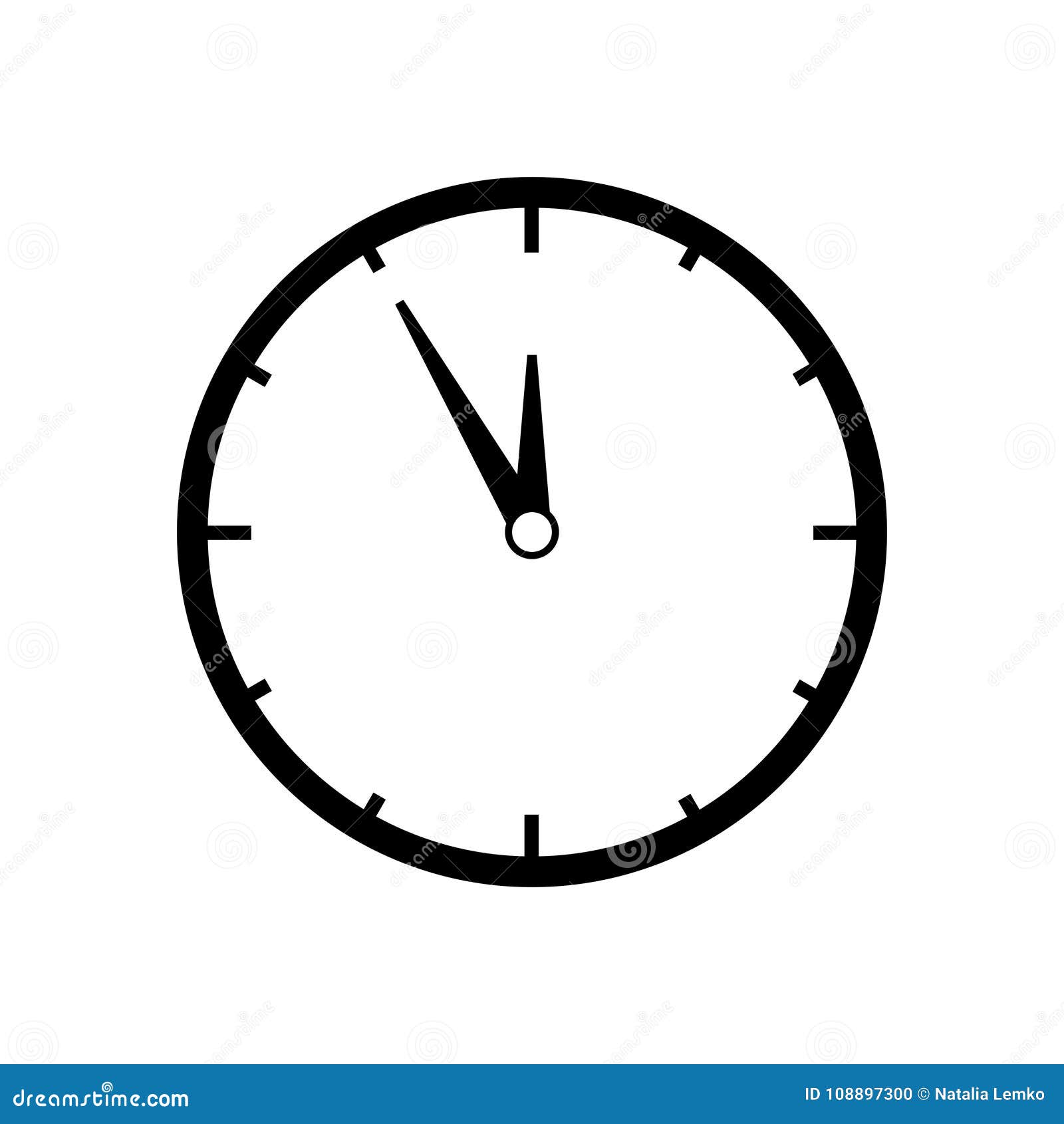 Clock black icon stock vector. Illustration of minutes - 108897300