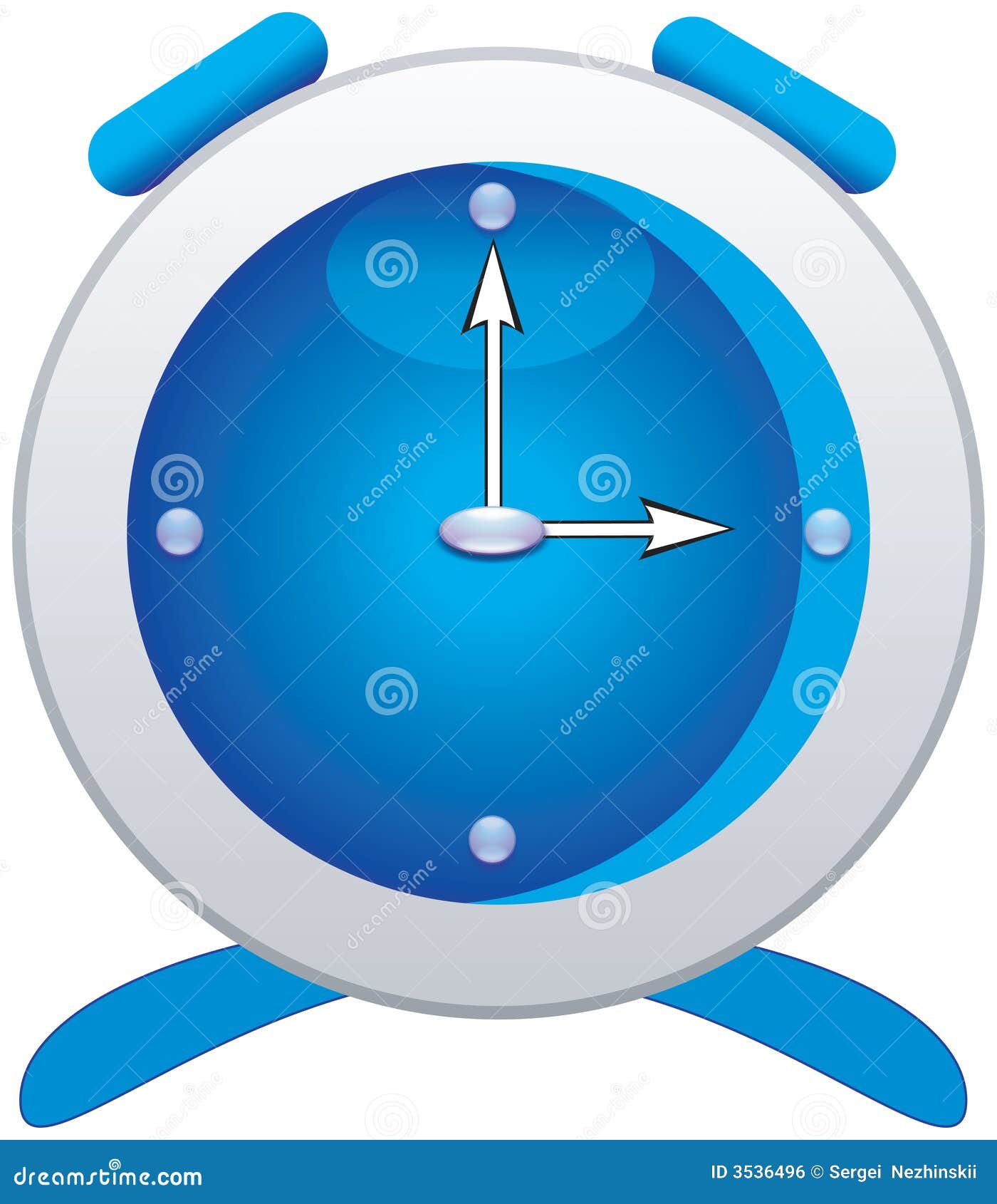 Clock blue stock vector. Illustration of human, drawing - 3536496