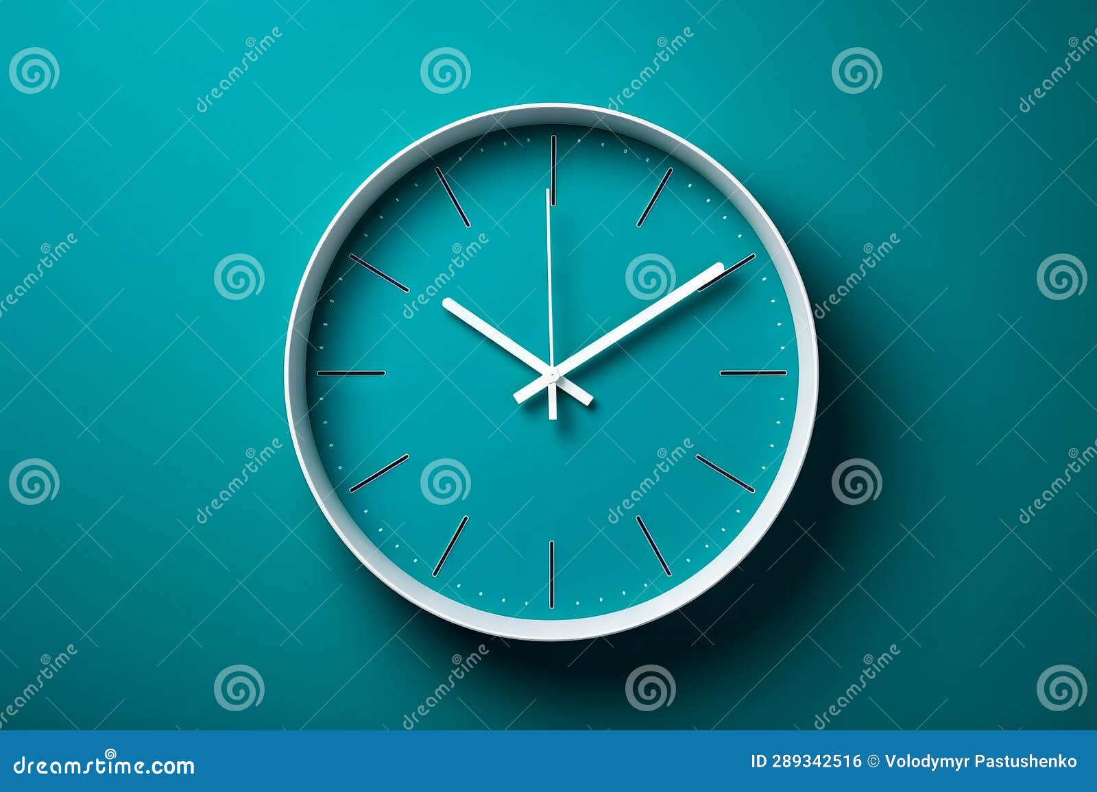 Clock with Blue Background and White Hands and Numbers. Generative AI ...
