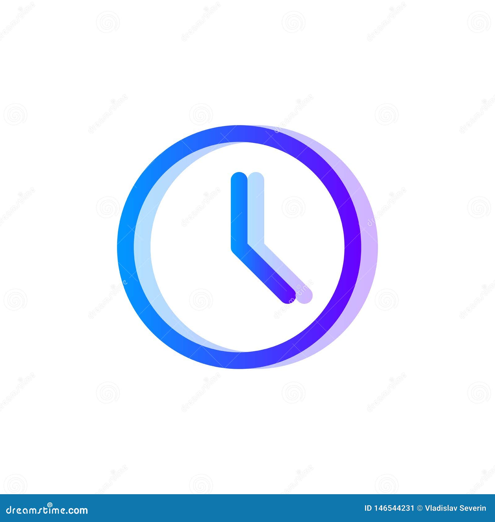 Clock blue purple icon stock illustration. Illustration of flat - 146544231