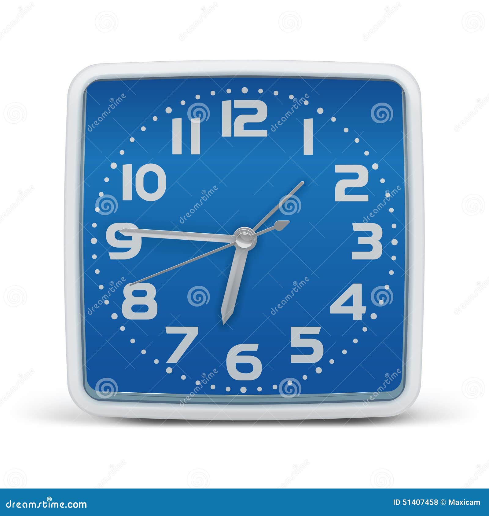Clock blue - vector stock vector. Illustration of second - 51407458