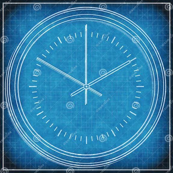 Clock blueprint stock illustration. Illustration of clock - 61767974