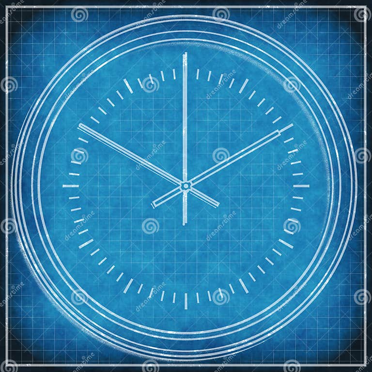 Clock blueprint stock illustration. Illustration of clock - 61767974