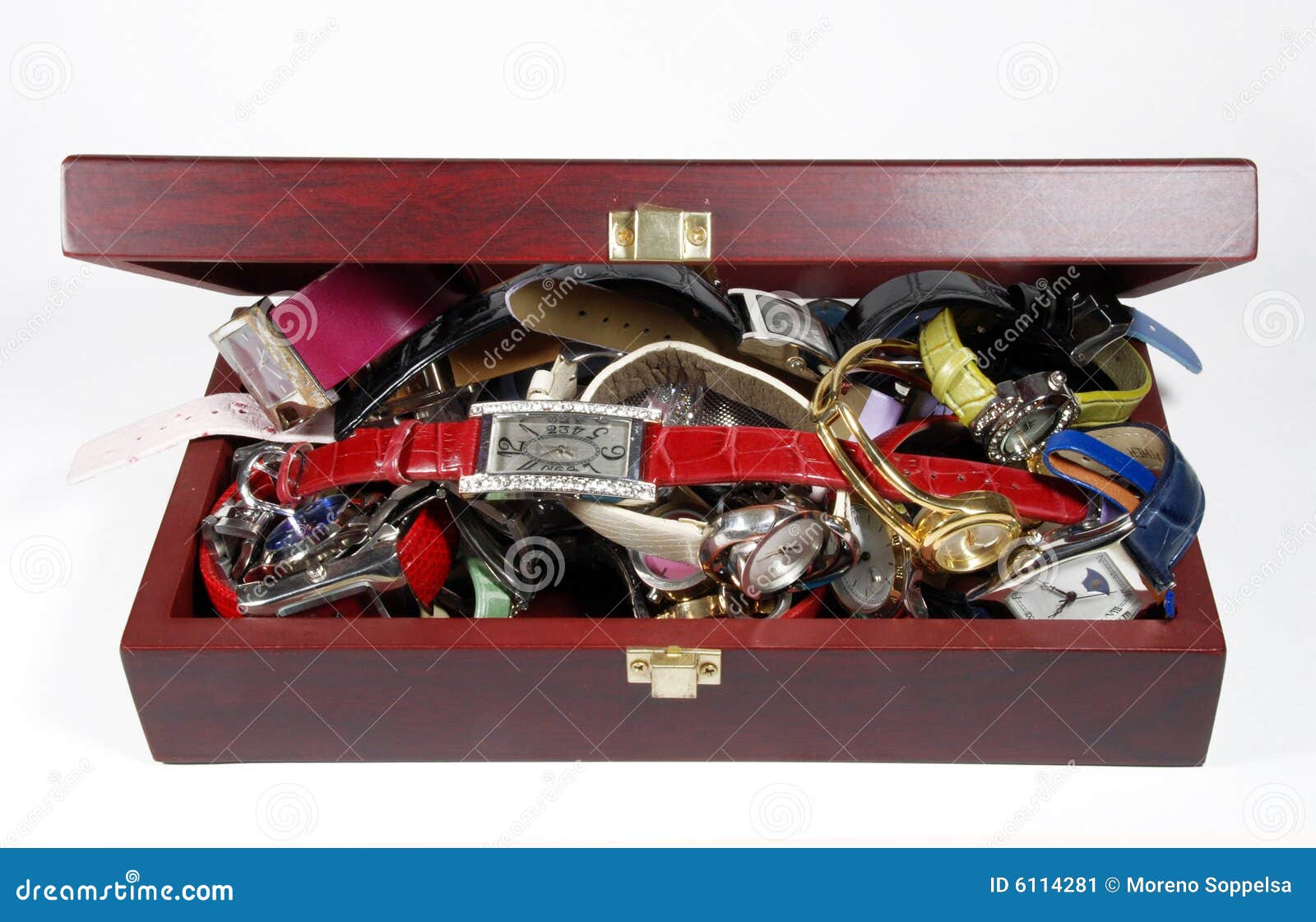 Clock in the box stock image. Image of clocks, collections - 6114281