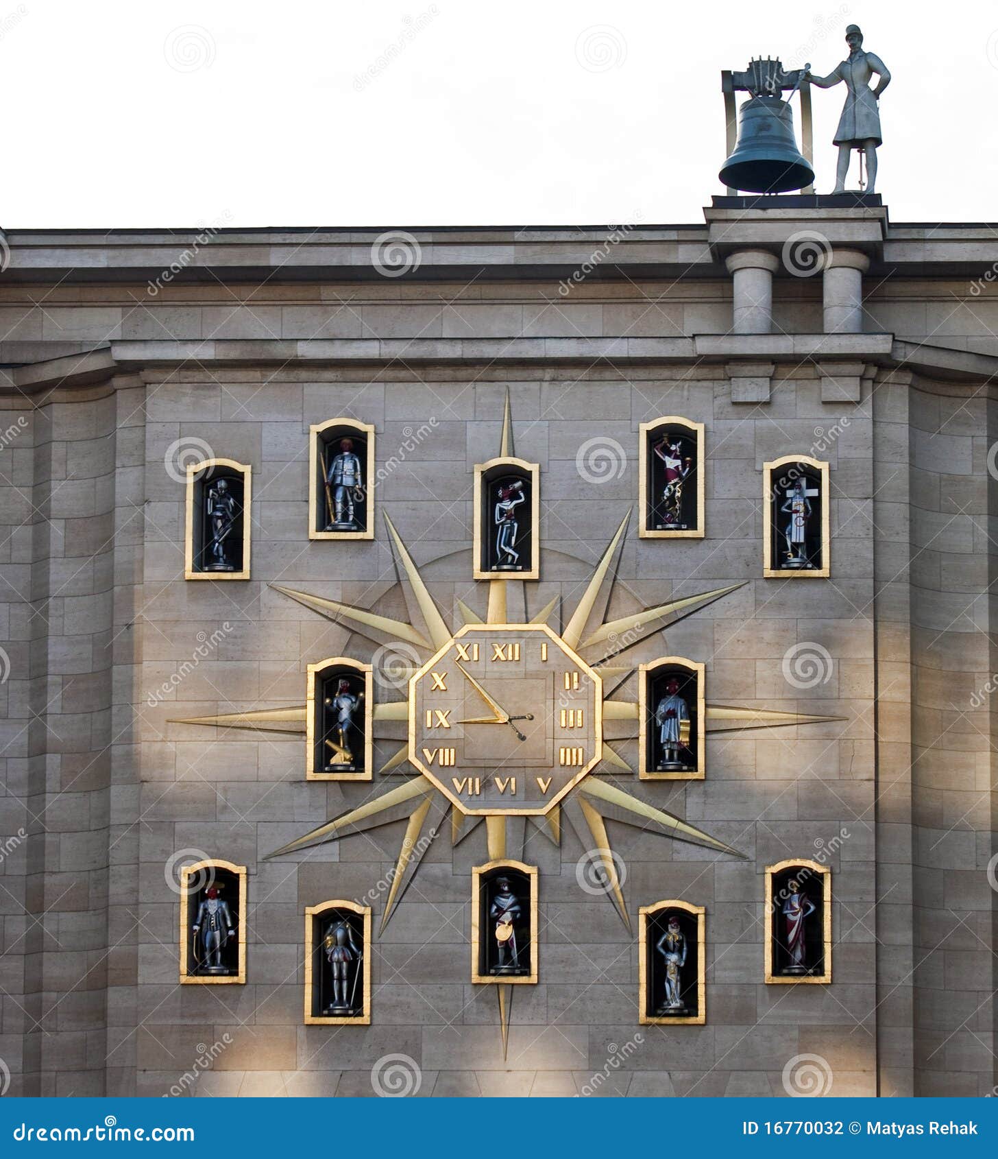 Clock in Brussels stock photo. Image of bell, stone, europe - 16770032