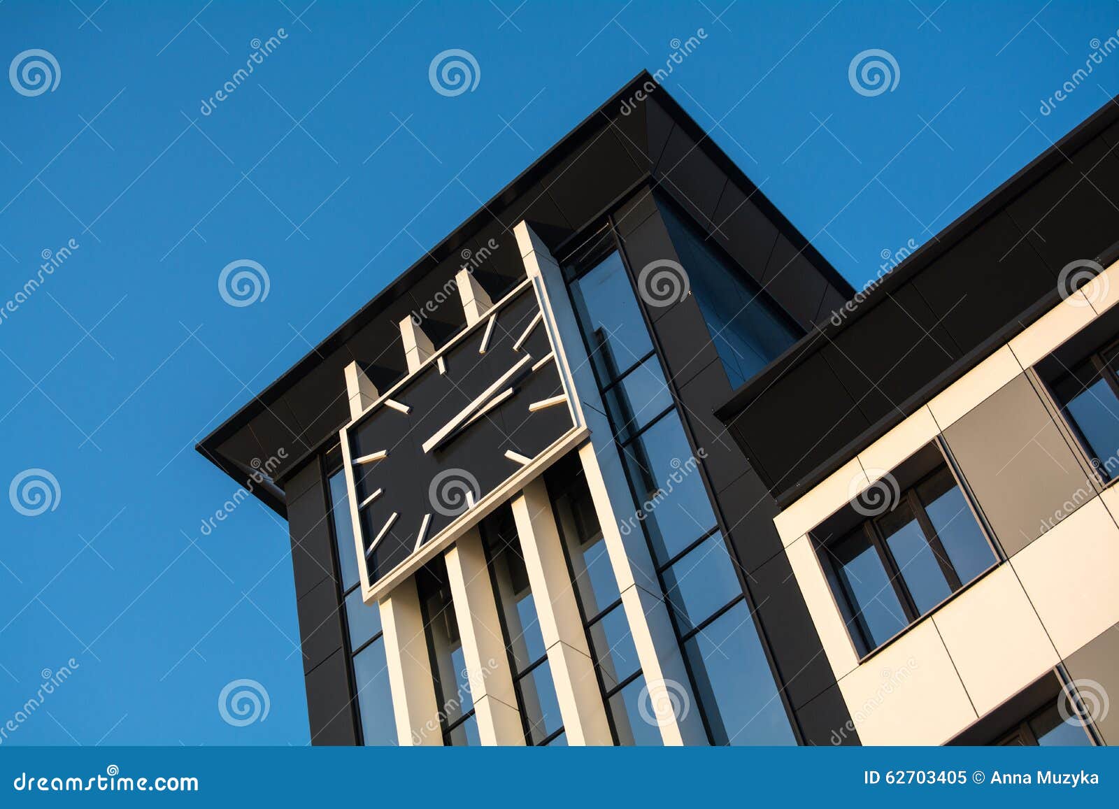 Clock on the building stock image. Image of building - 62703405