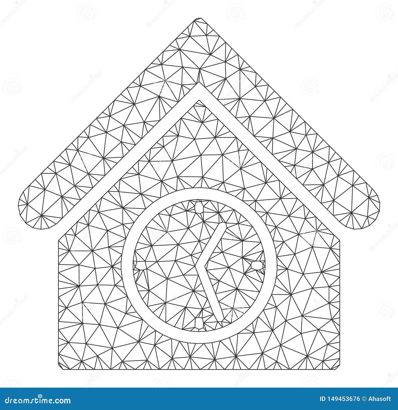 Clock Building Polygonal Frame Vector Mesh Illustration Stock Vector ...