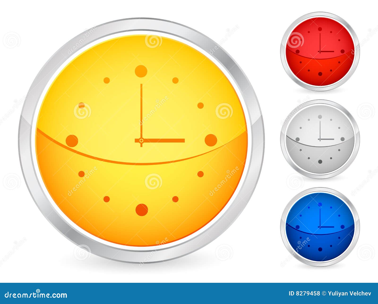 Clock button stock vector. Illustration of click, clock - 8279458
