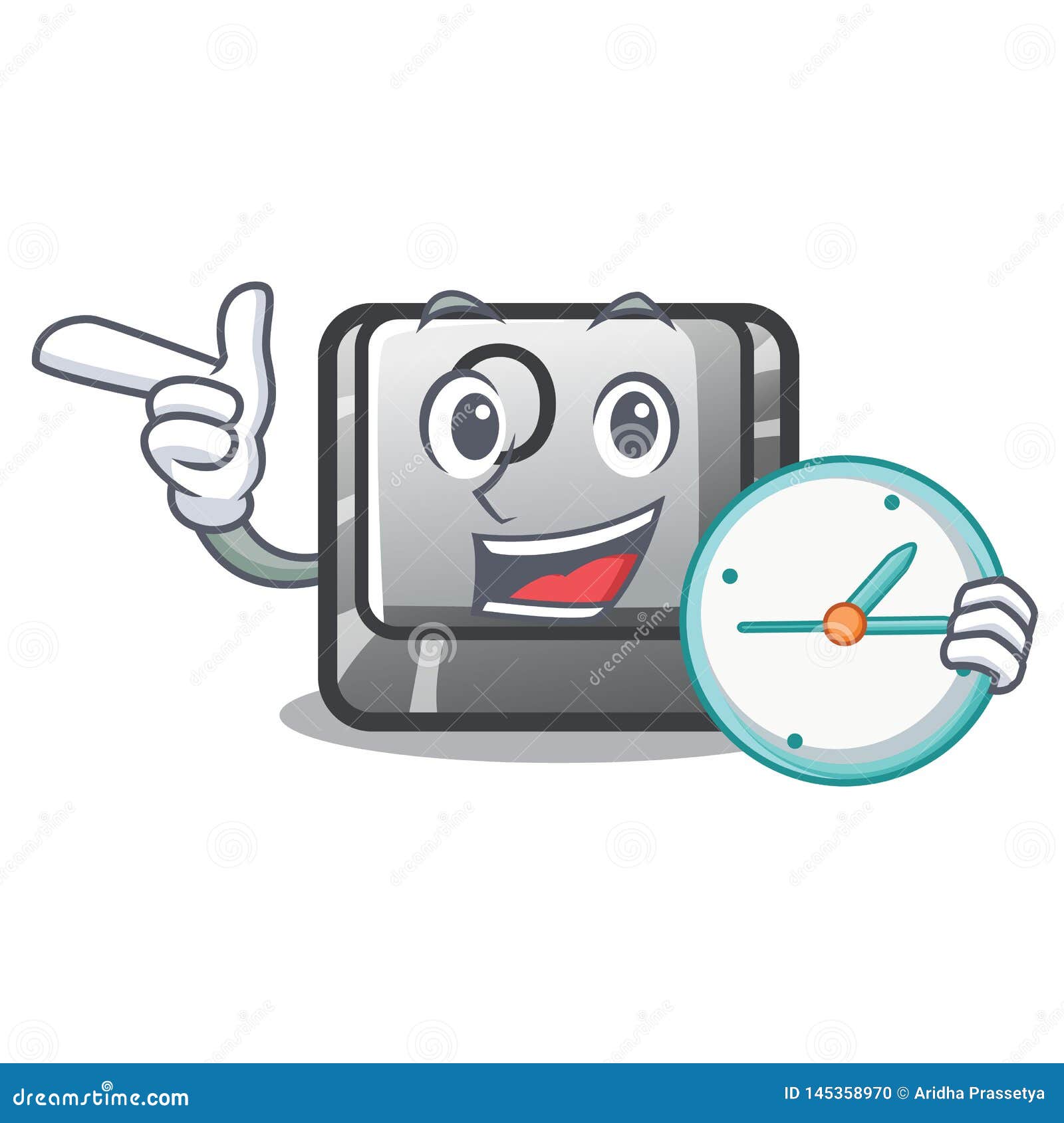 With Clock Button O on a Game Character Stock Vector - Illustration of ...