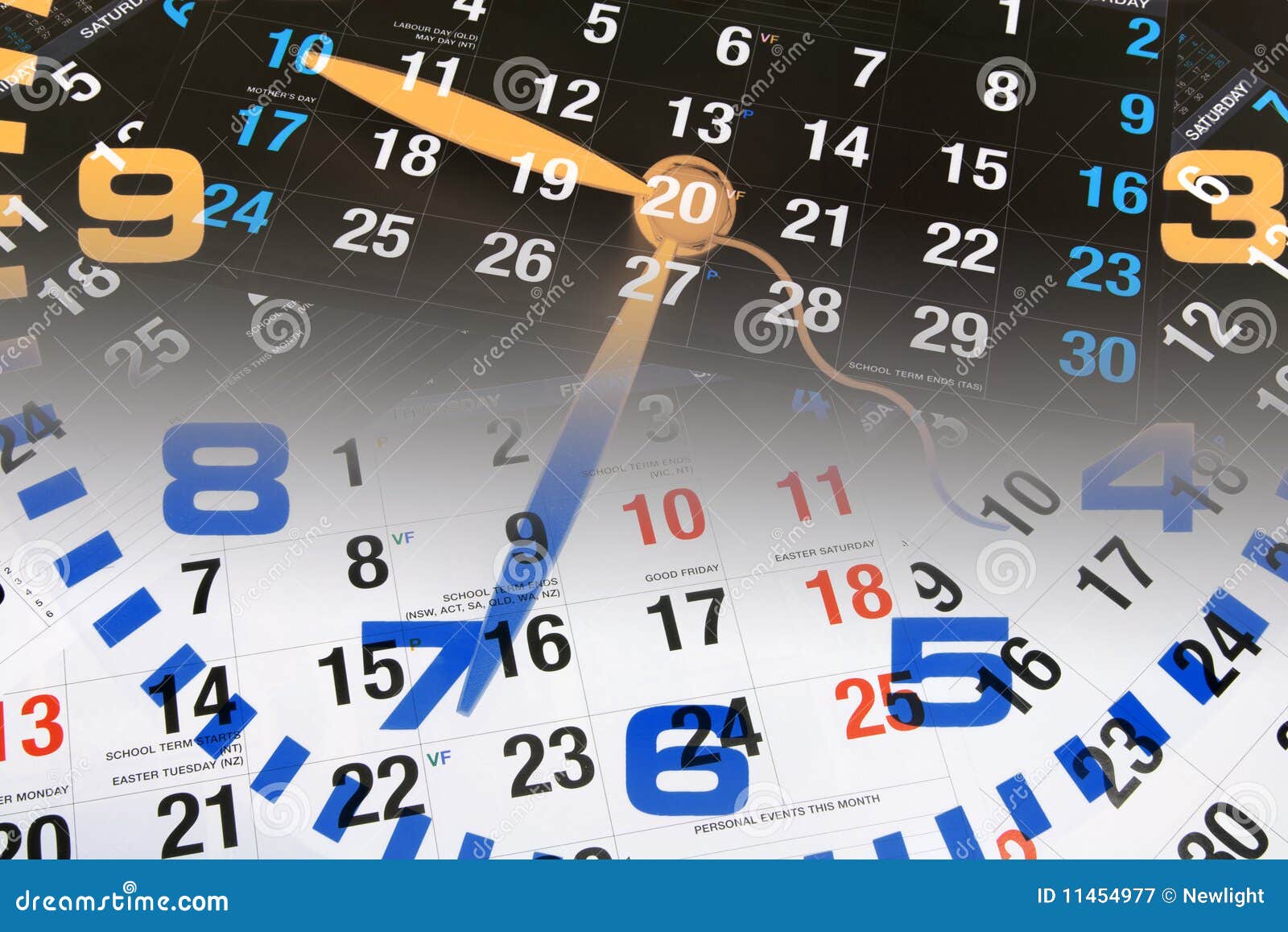 Clock and Calendar stock illustration. Illustration of planning - 11454977