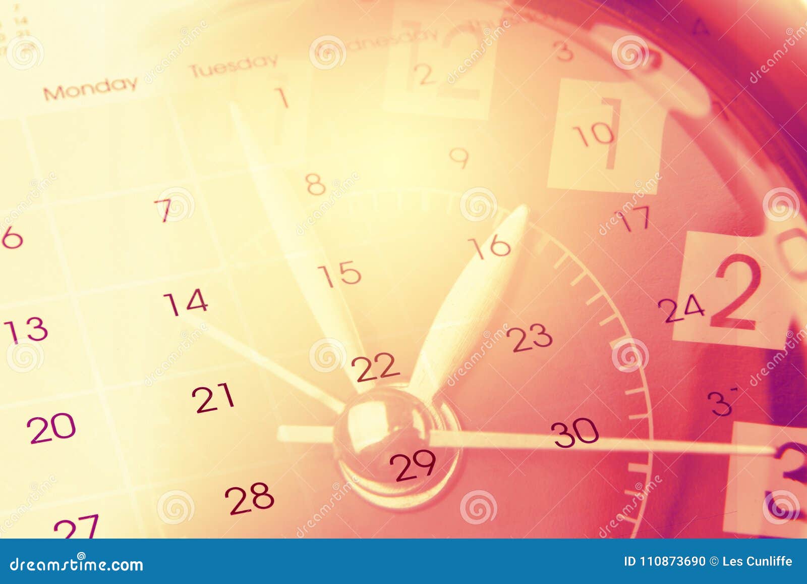 Clock and calendar stock photo. Image of accurate, number - 110873690