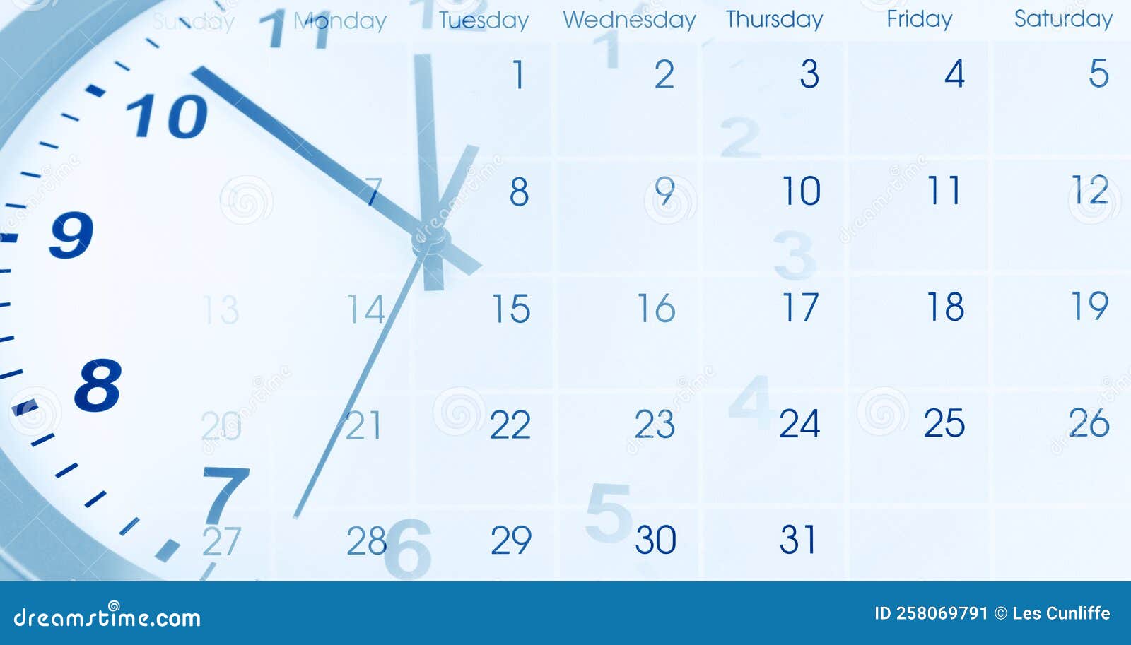 Clock and calendar stock image. Image of closeup, annual - 258069791