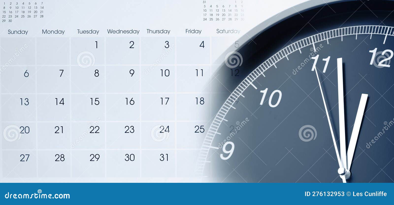Clock and calendar stock image. Image of clock, objects - 276132953