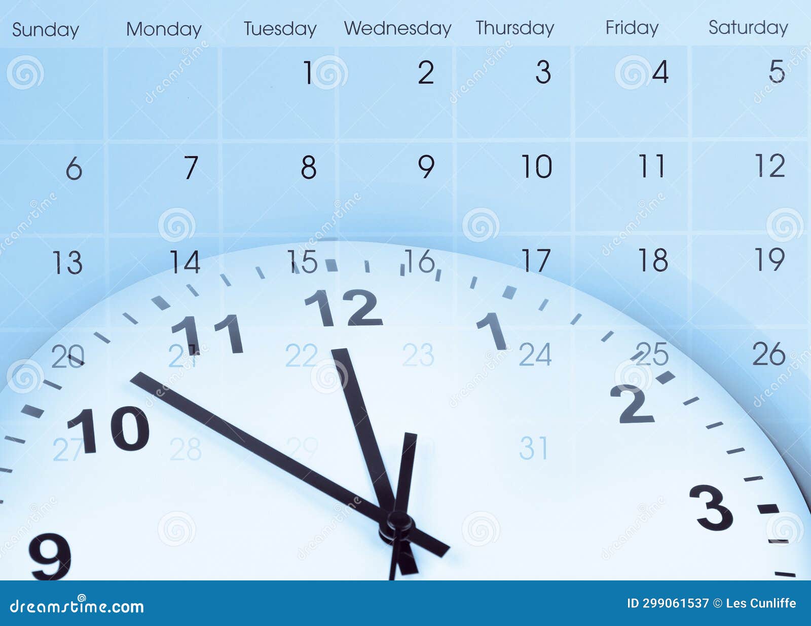 Clock and calendar stock image. Image of monthly, schedule - 299061537