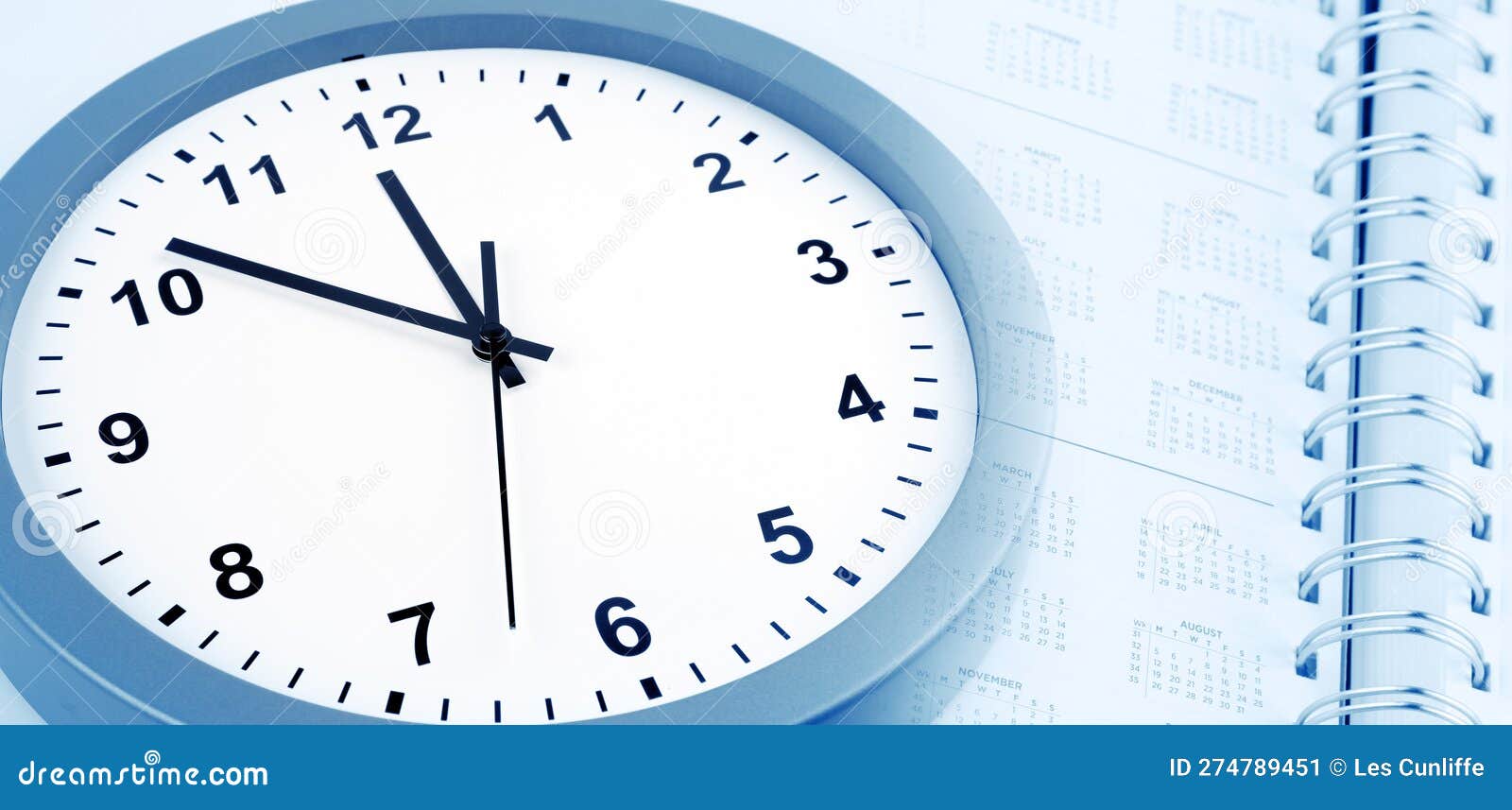 Clock and calendar stock image. Image of punctuality - 274789451