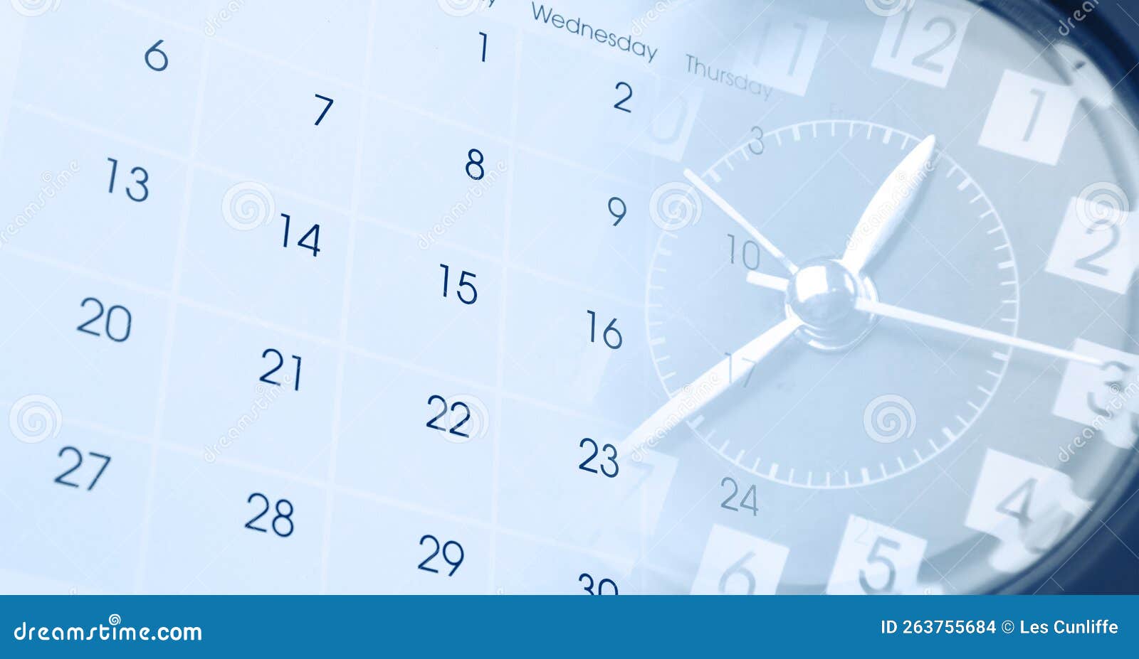 Clock and calendar stock photo. Image of month, closeup - 263755684