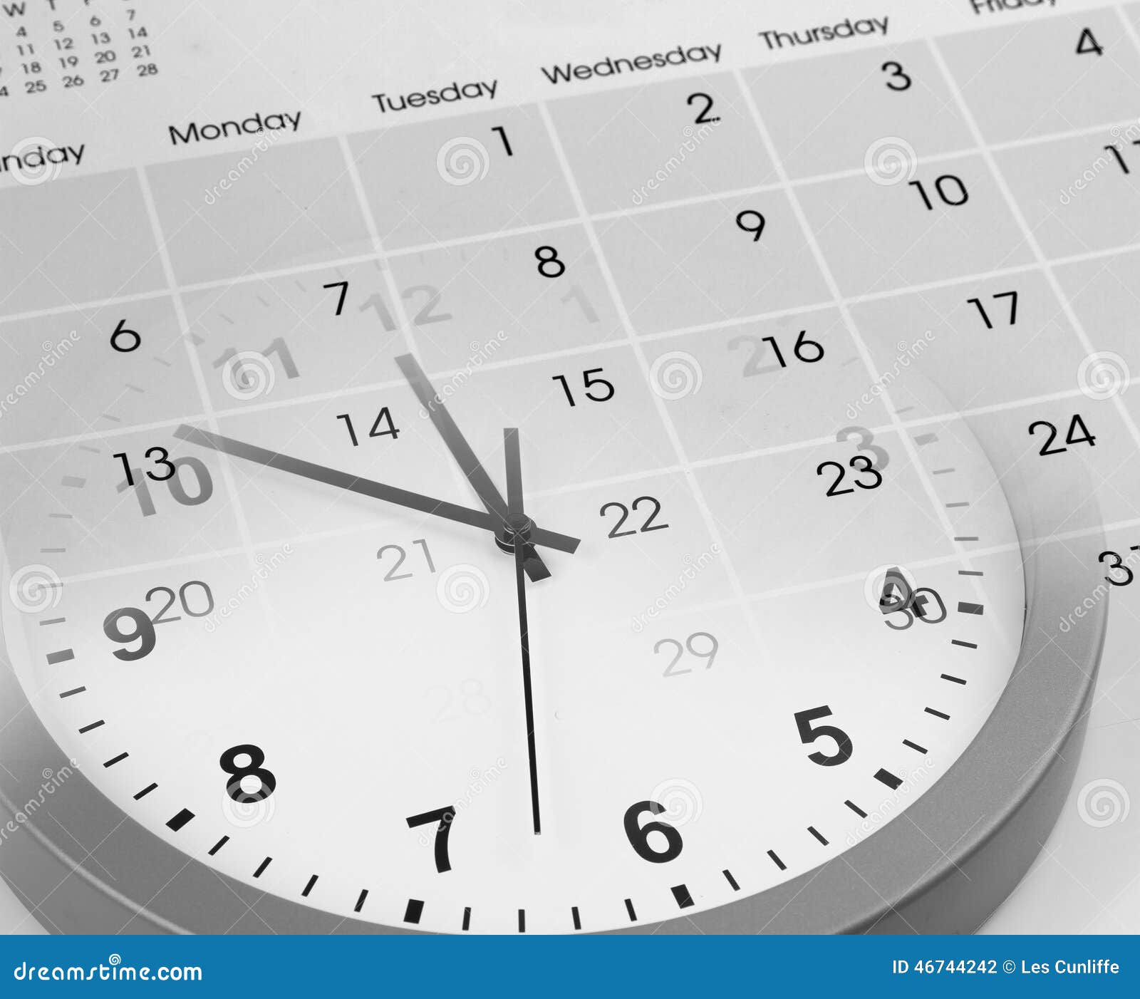 Clock and calendar stock photo. Image of business, meeting - 46744242
