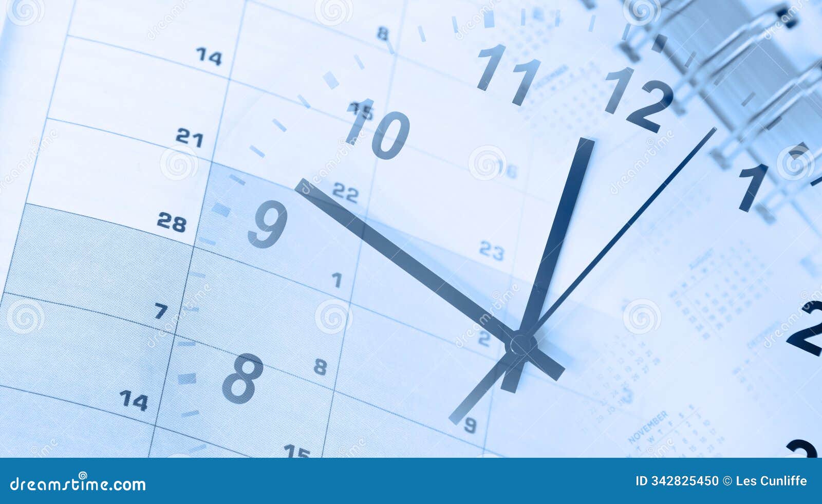 Clock and calendar stock photo. Image of month, closeup - 342825450