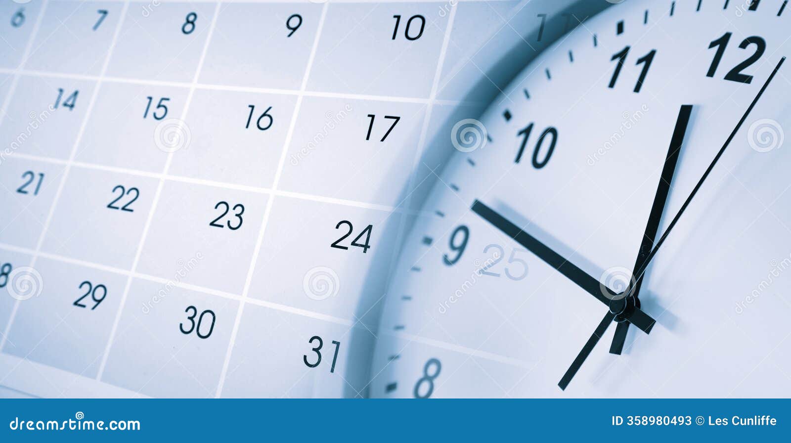 Clock and calendar stock image. Image of timer, time - 358980493