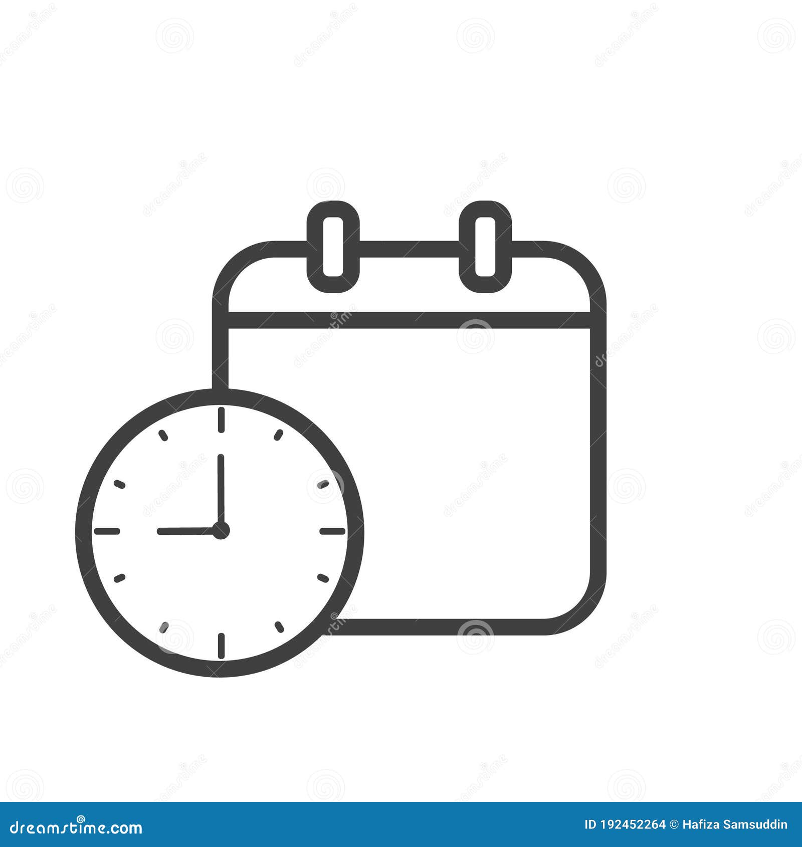 Clock and Calendar Icon Vector Illustration. Vector Illustration ...