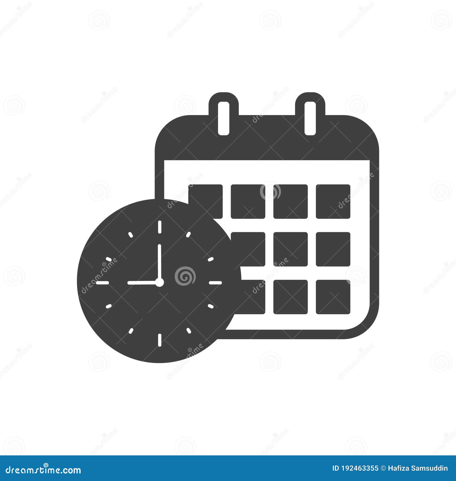 Clock and Calendar Icon. Vector Illustration Decorative Design Stock ...
