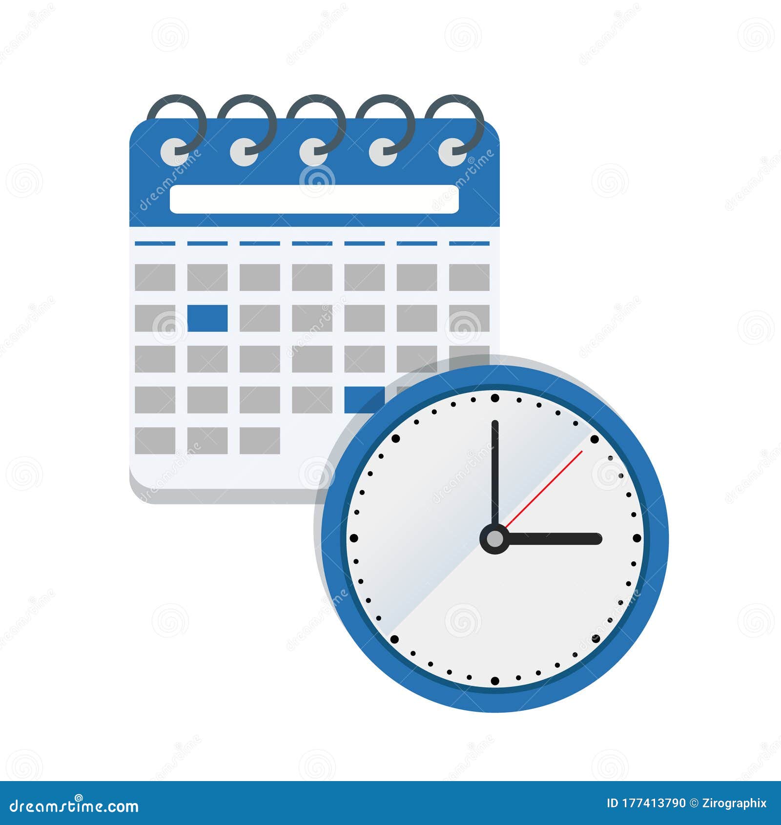 Clock and Calendar Illustration Design Stock Illustration ...