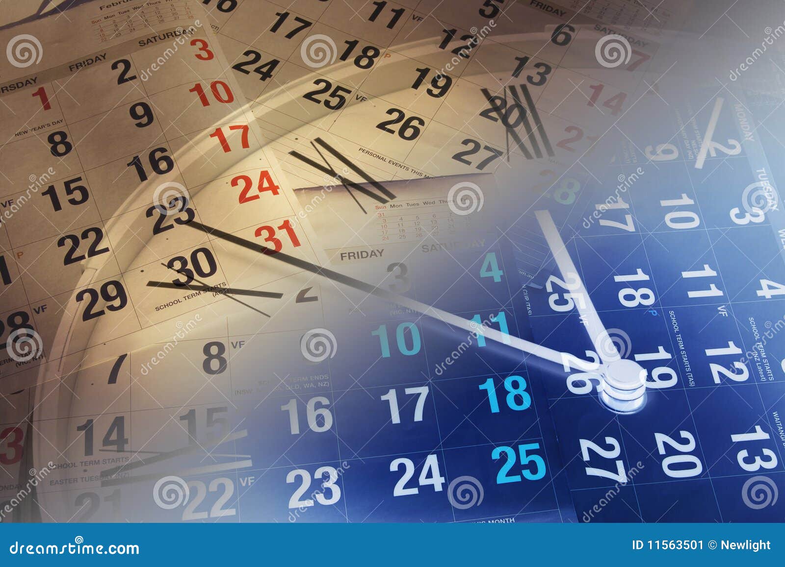 Clock and Calendar Pages stock image. Image of calendar - 11563501