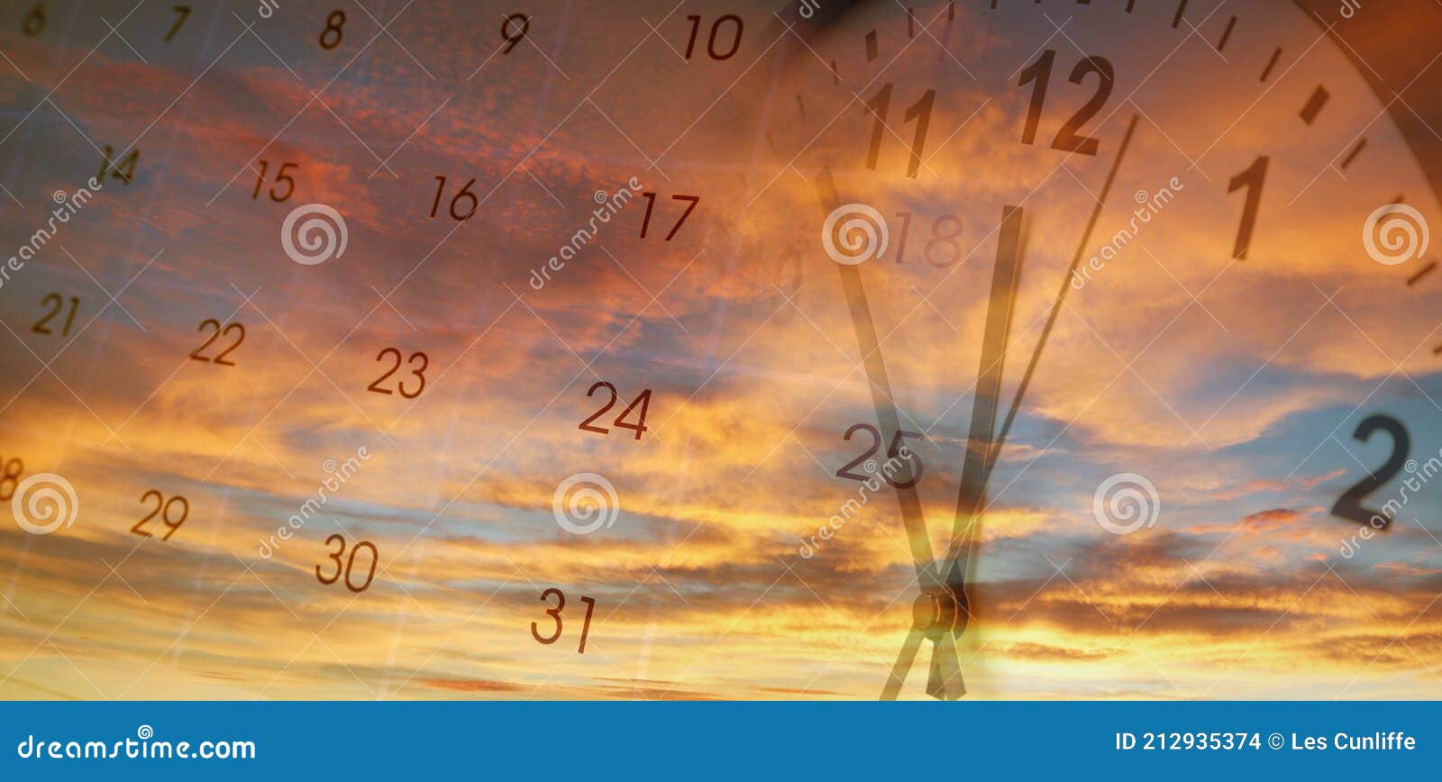 Clock And Calendar In Sky Stock Photo | CartoonDealer.com #212935374
