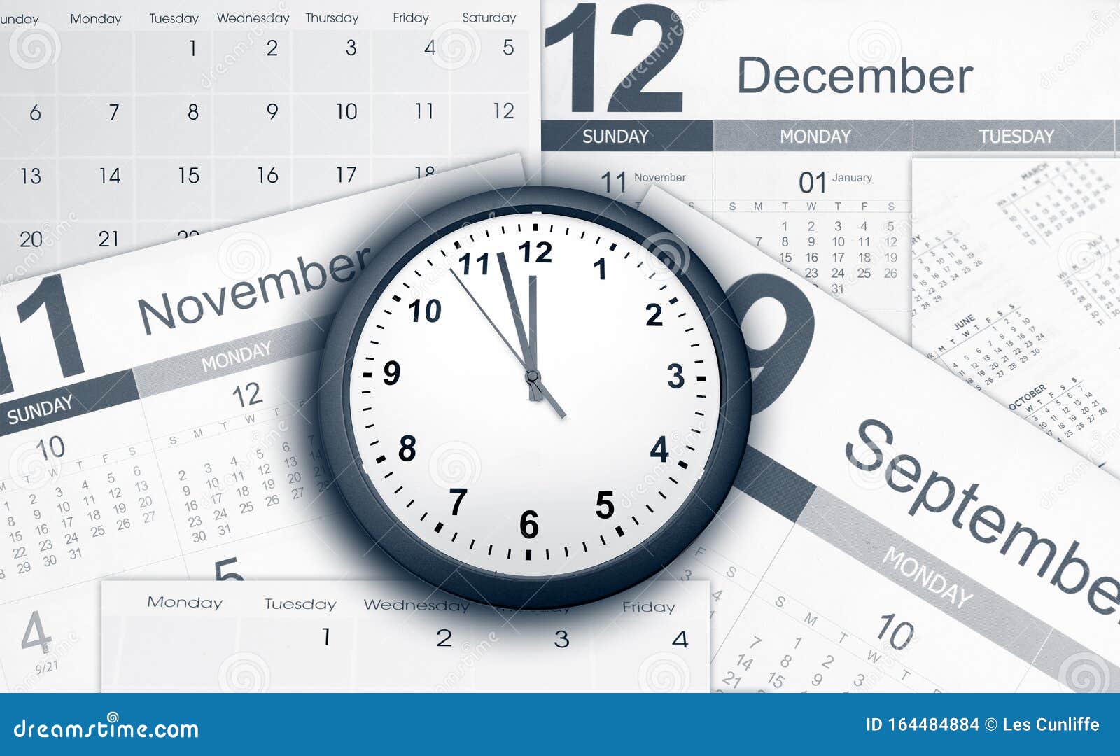 Clock and calendars stock photo. Image of month, conceptual - 164484884