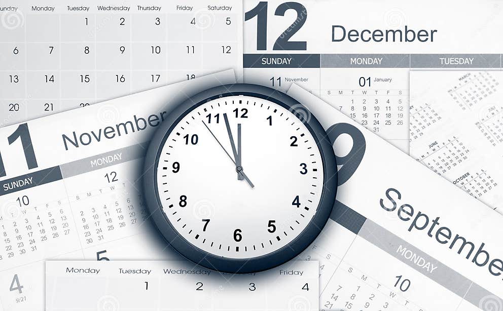 Clock and calendars stock photo. Image of month, conceptual - 164484884