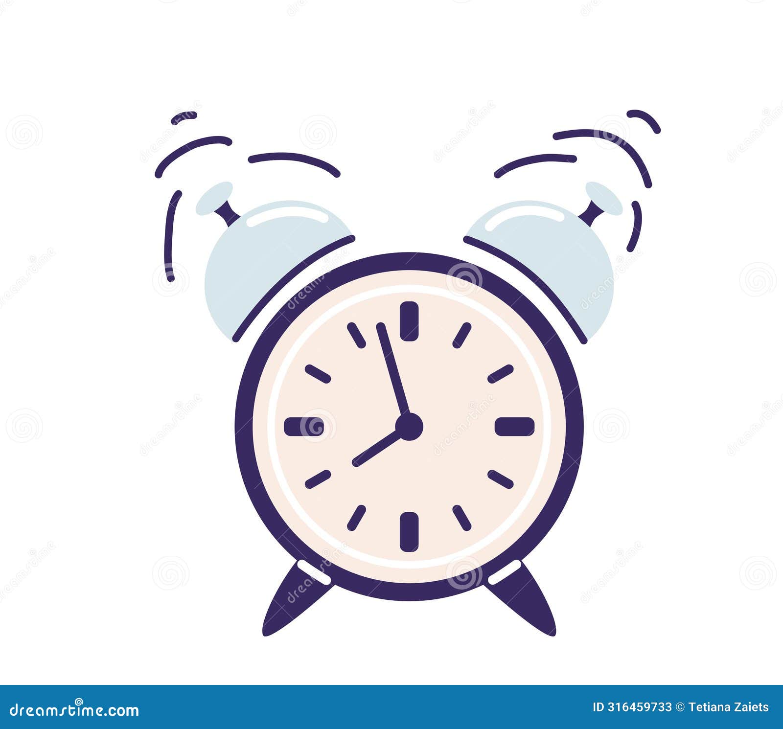 Clock is Calling Vector Illustration. Time Alarm Isolated on White ...