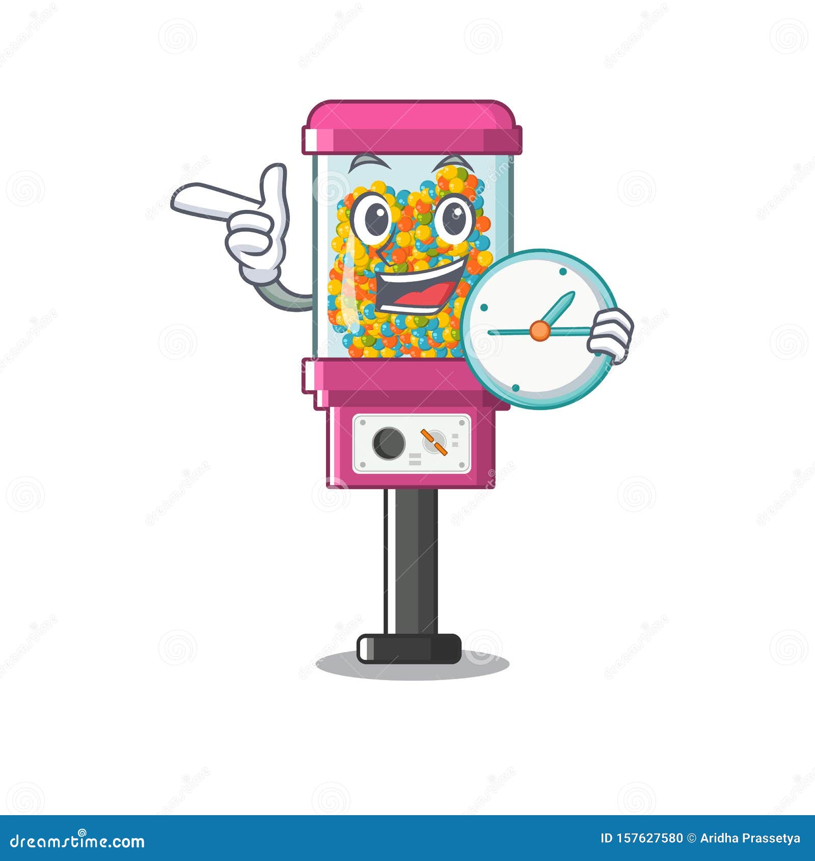 With Clock Candy Vending Machine in a Cartoon Stock Vector ...