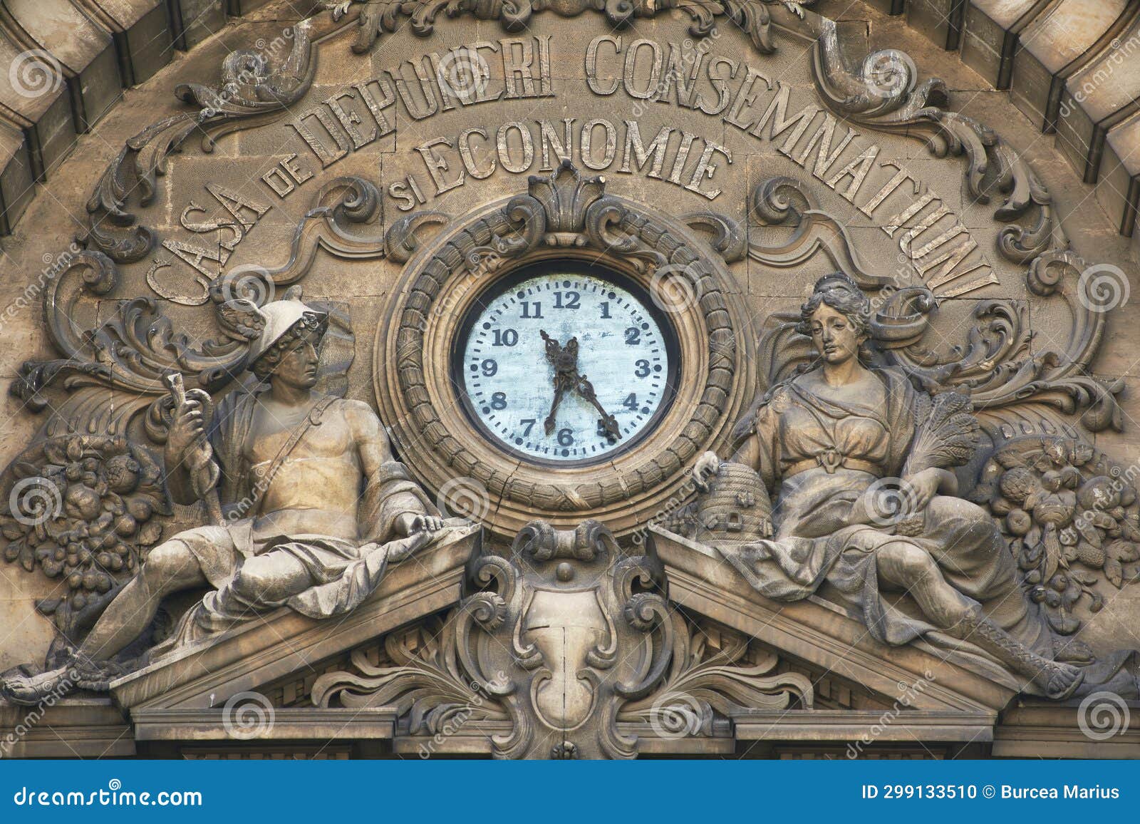 Clock on the CEC Palace Building in Bucharest Editorial Image - Image ...