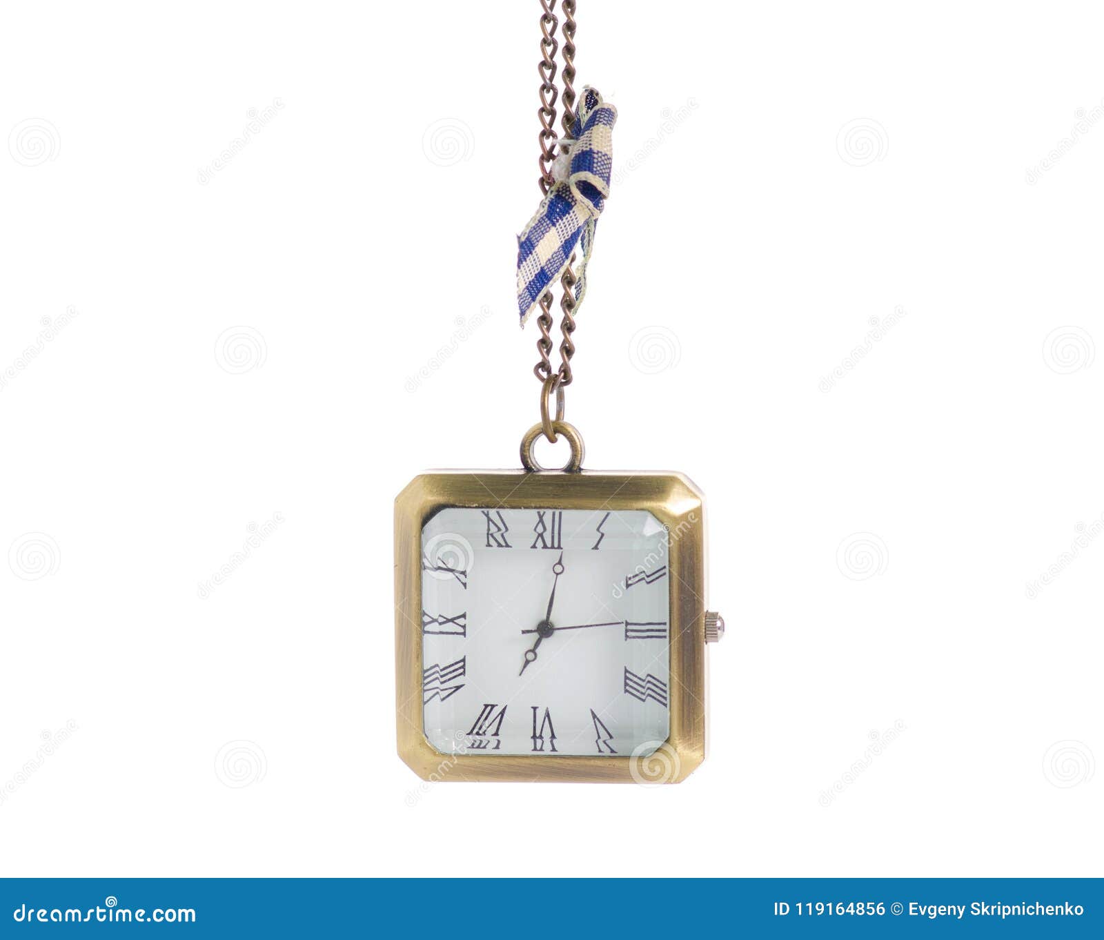 Clock on chain stock photo. Image of action, clock, metallic - 119164856