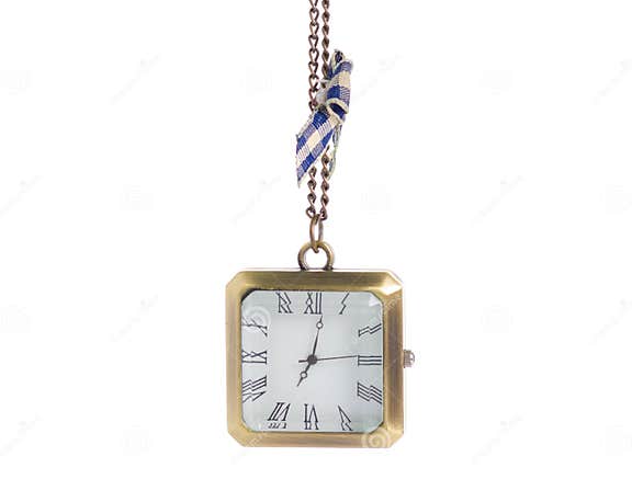 Clock on chain stock photo. Image of action, clock, metallic - 119164856