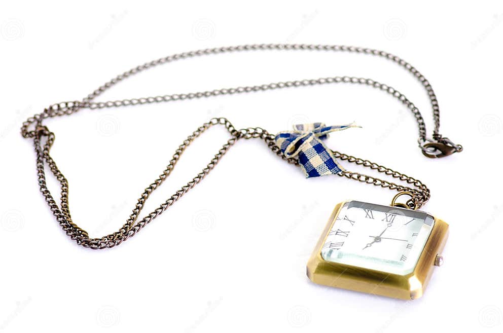 Clock on chain stock photo. Image of holding, concept - 119164964
