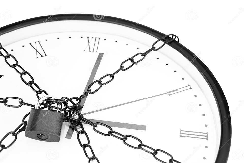 Clock chained stock photo. Image of metal, deadline, control - 21665608