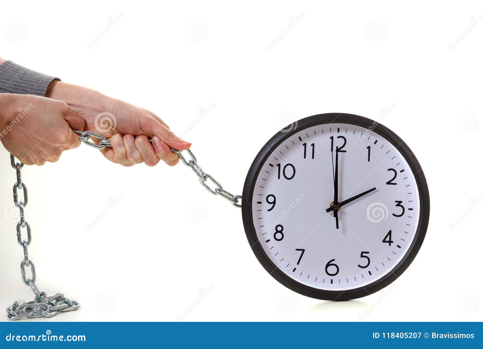 Clock is Chained, the Concept of Time Management. Stock Image - Image ...