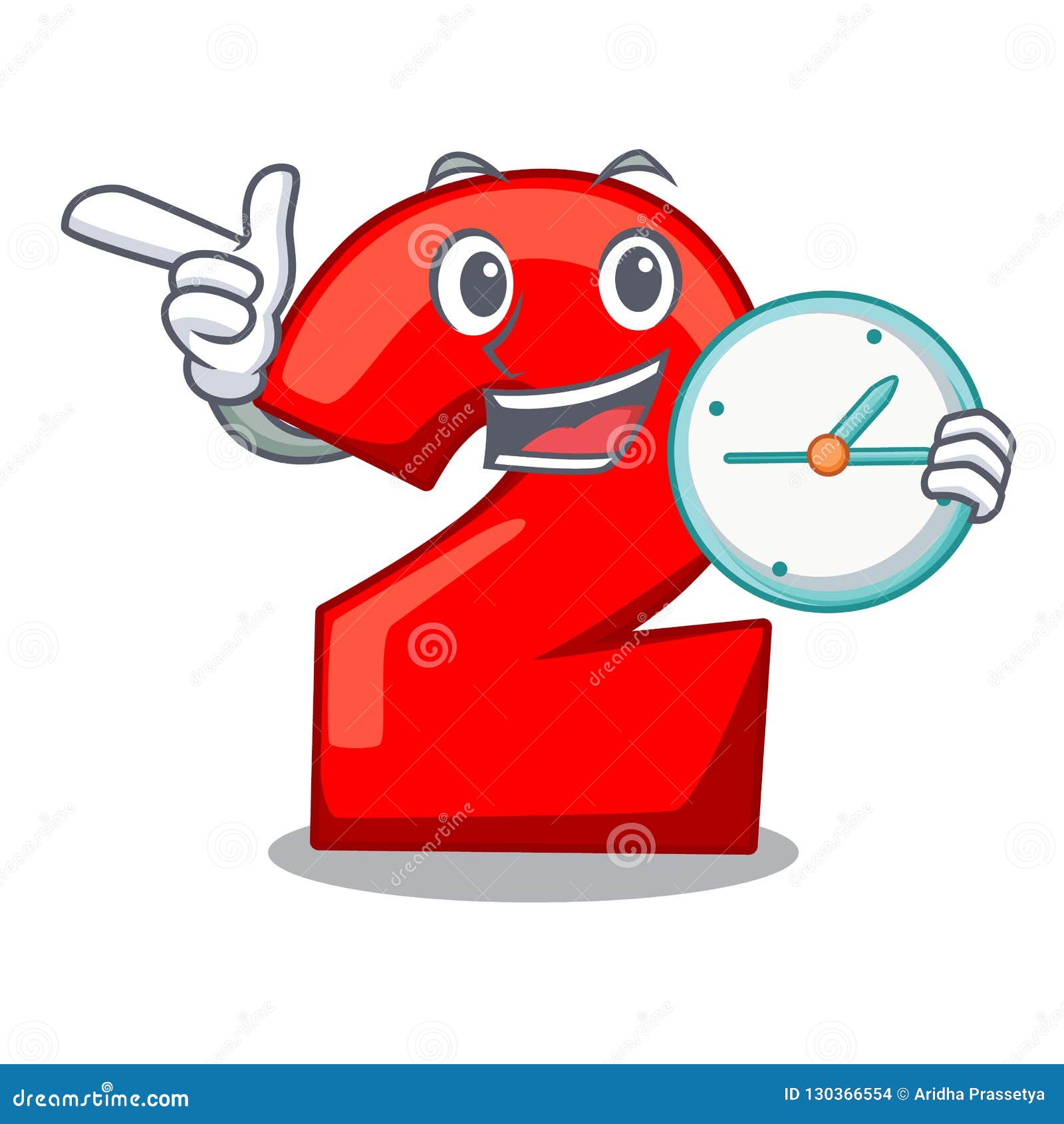 With Clock Character Number Two on Wooden Door Stock Vector ...