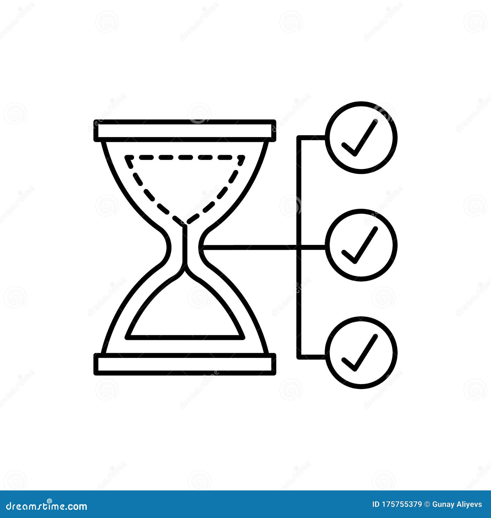 Clock, Check Mark, Hourglass Icon. Simple Line, Outline Vector Elements ...