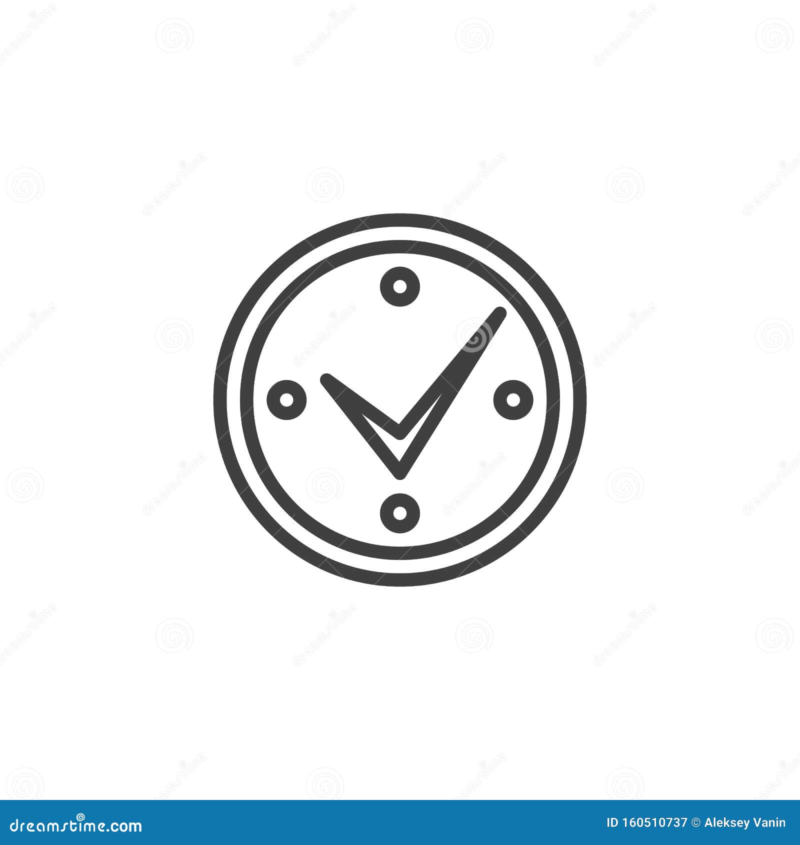 Clock with Check Mark Line Icon Stock Vector - Illustration of ...