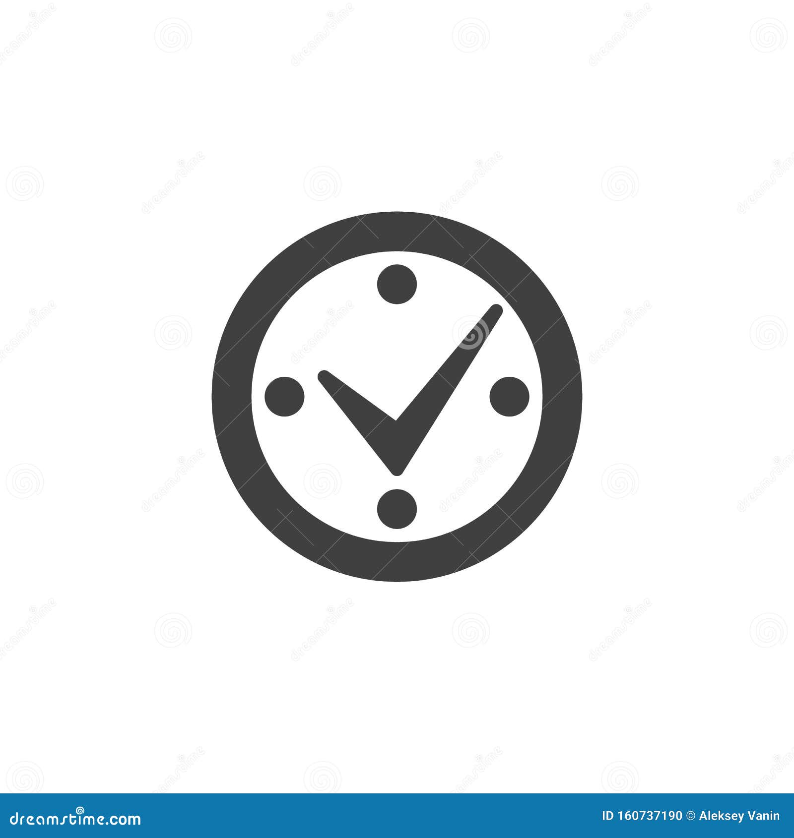 Clock with Check Mark Vector Icon Stock Vector - Illustration of task ...