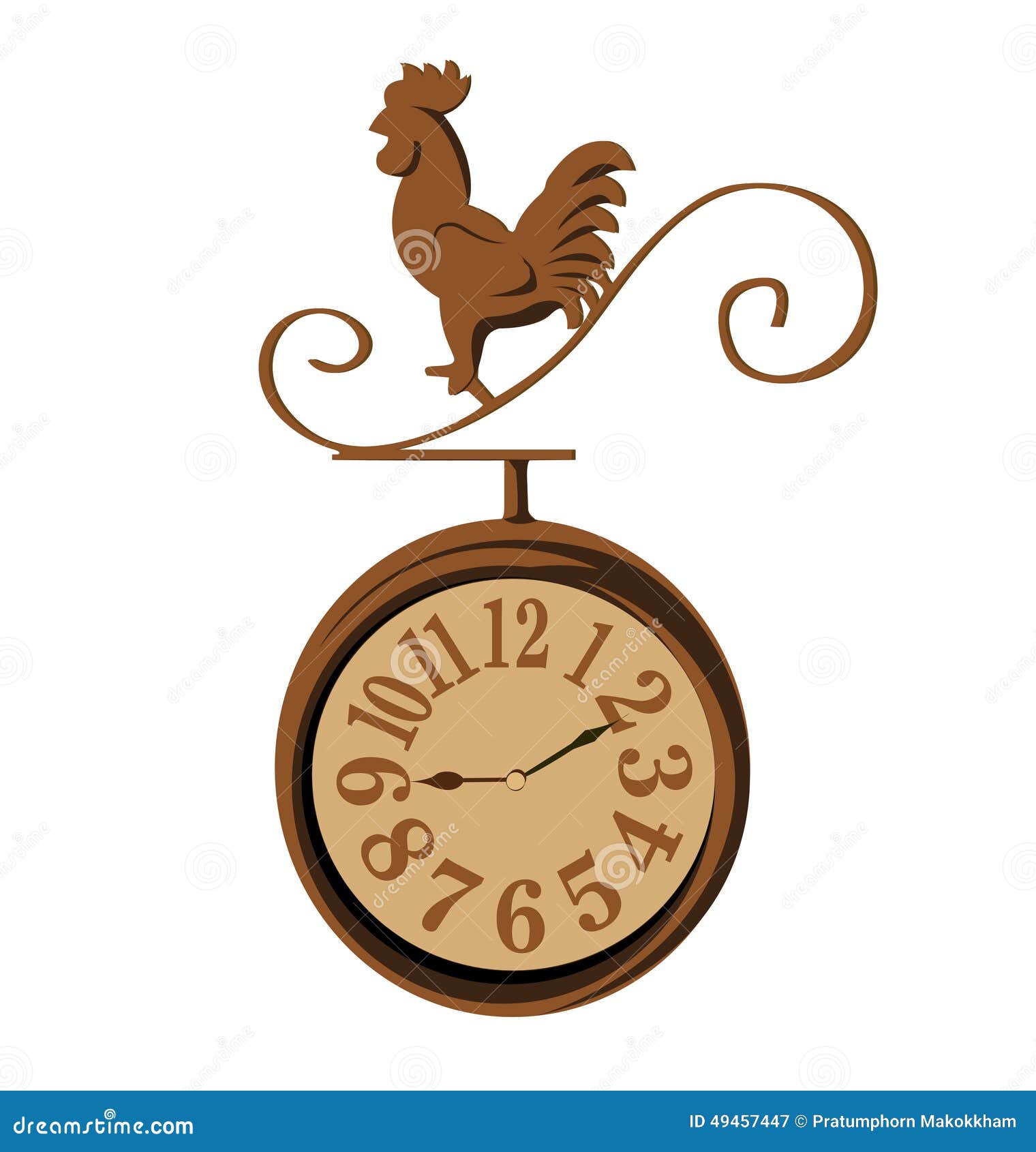 With Clock Chicken Nuggets On Above Cartoon Plate Vector Illustration ...