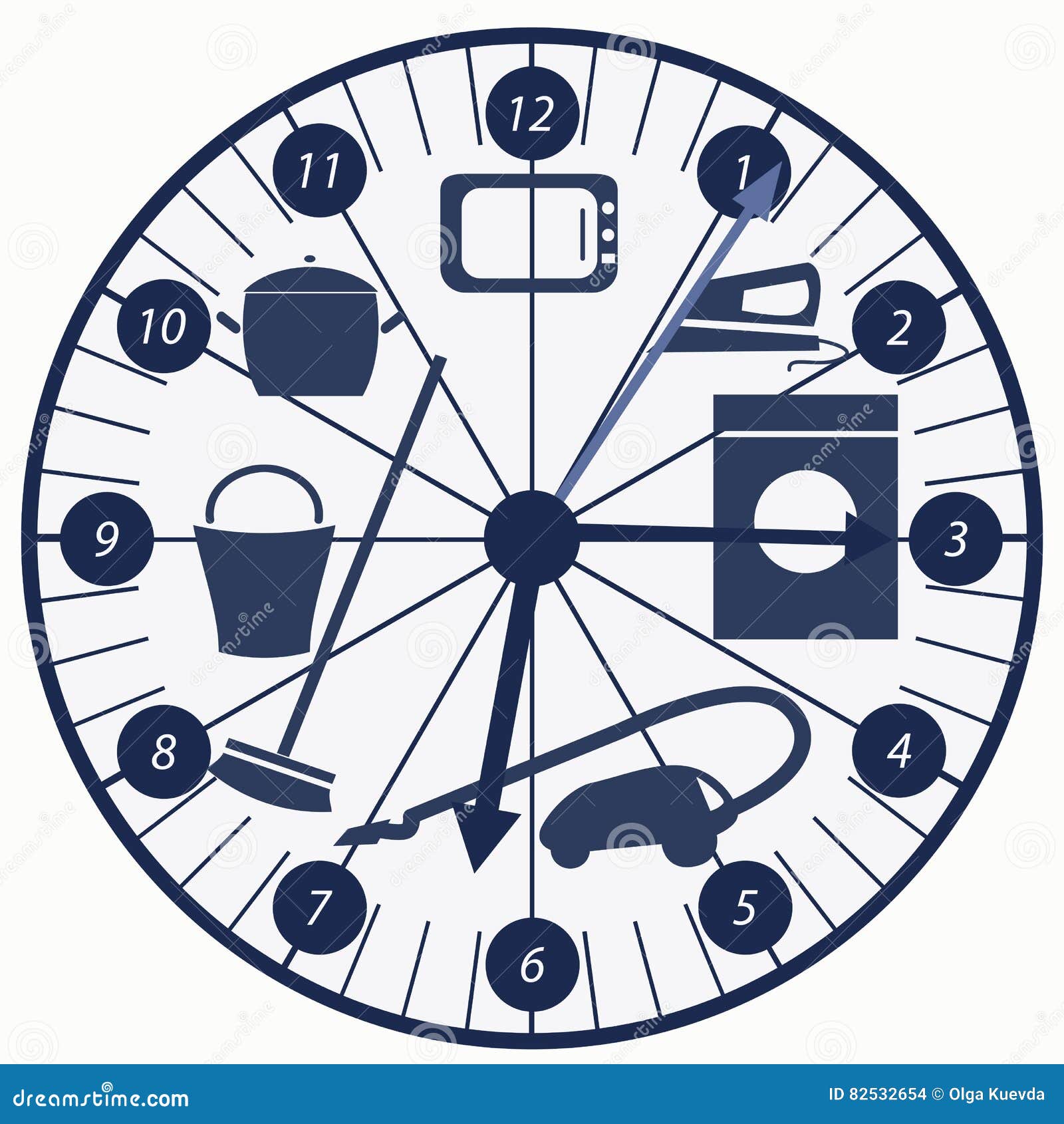 Clock with Chore Background Vector Illustration Stock Vector ...